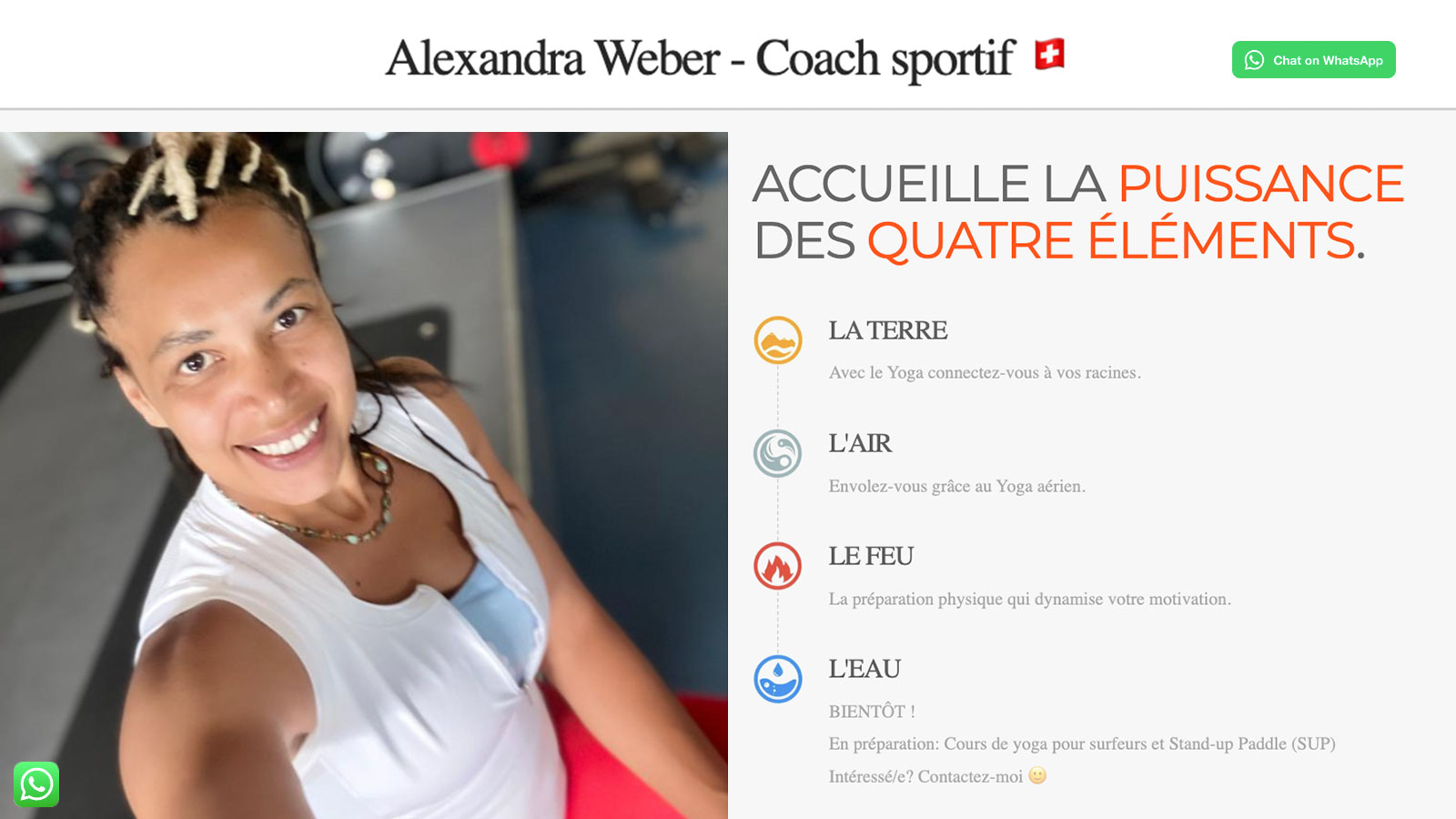 Alexandra Weber – Coach sportif 🇨🇭 | Les quatre éléments au service des ...